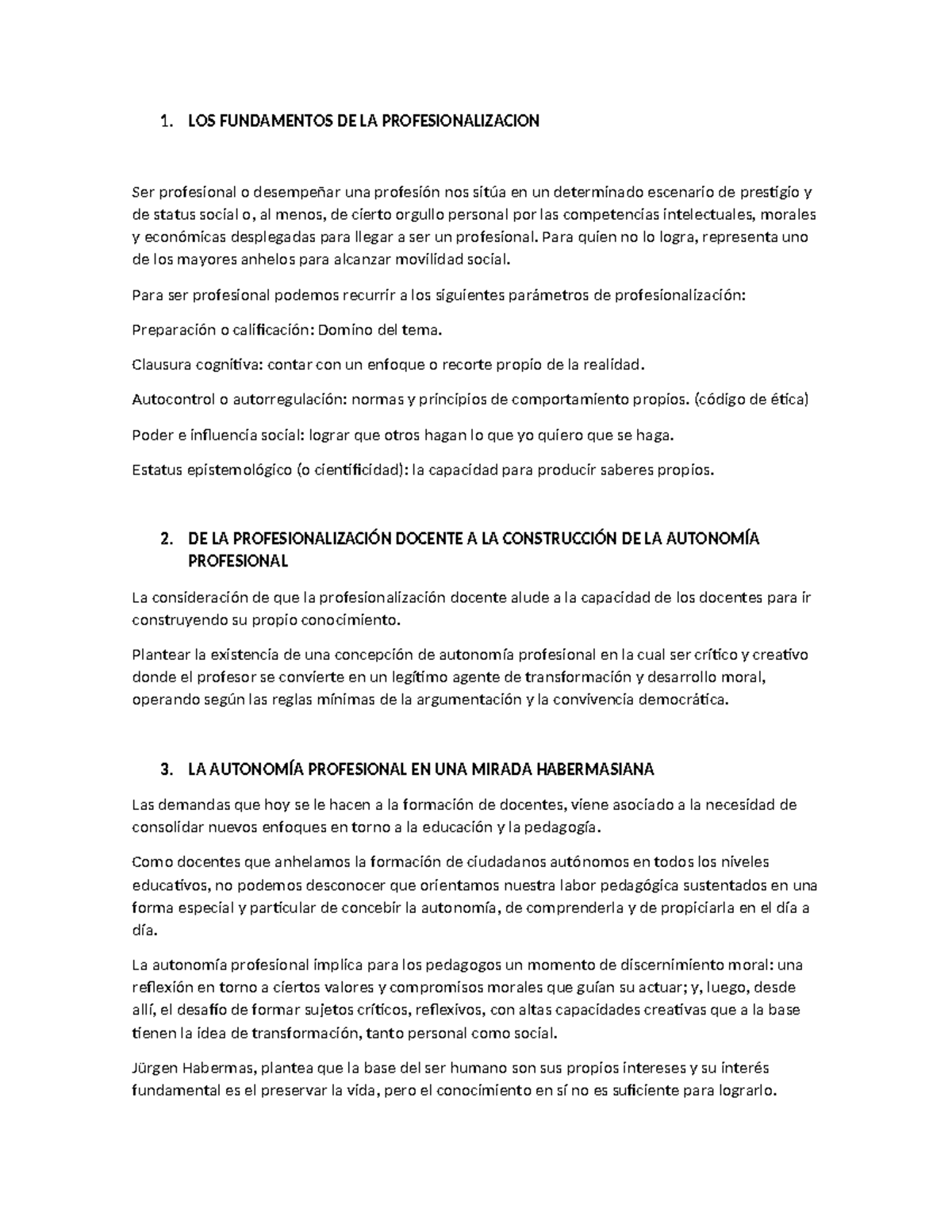 Resumen sobre Autonomía Profesional y Reflexión Docente - Studocu