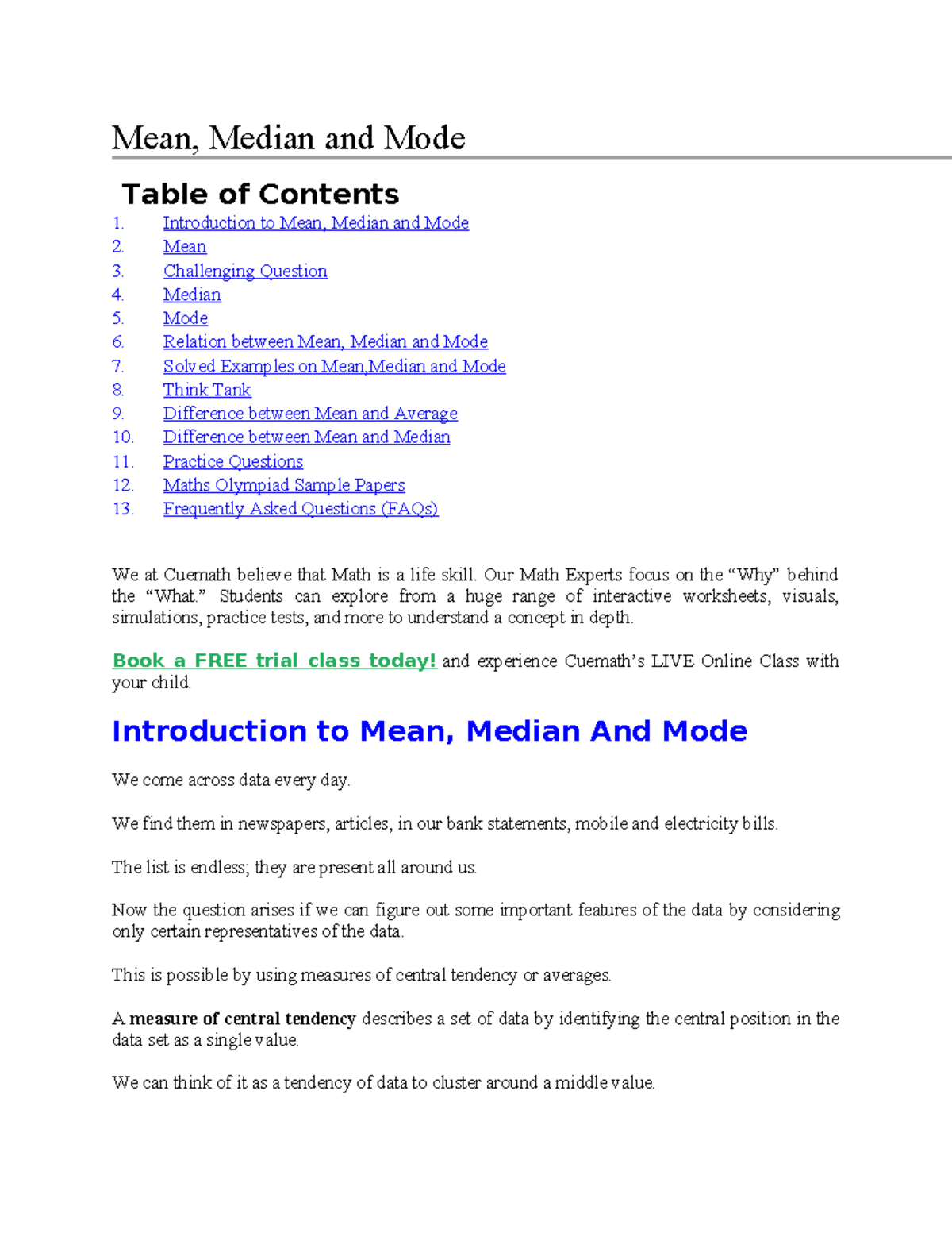 Mean, Median & Mode: Central Tendency Concepts Explained - Studocu