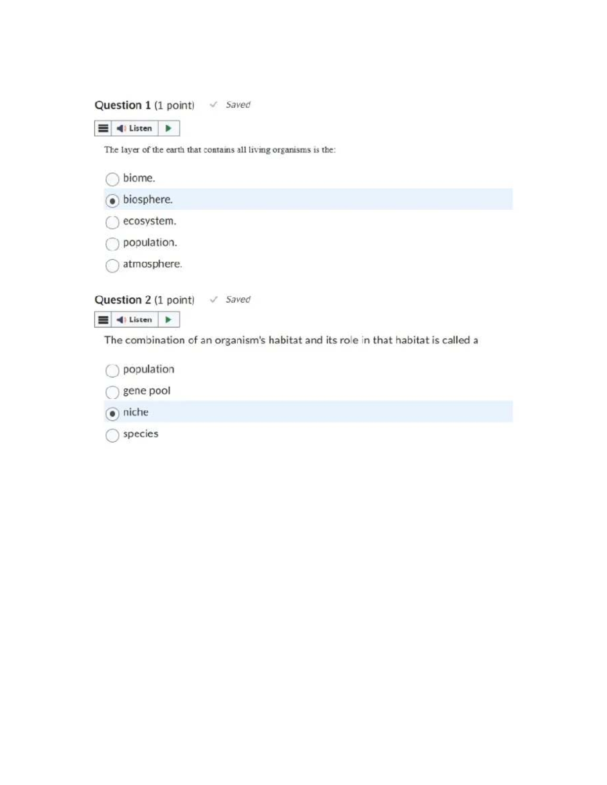 Unit 3 - Quiz: Ecosystems and Population Dynamics - Studocu