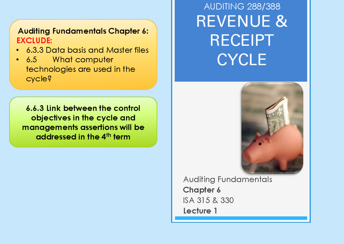 AUDITING 4th Term Fundamentals: Revenue Receipt Cycle Overview - Studocu