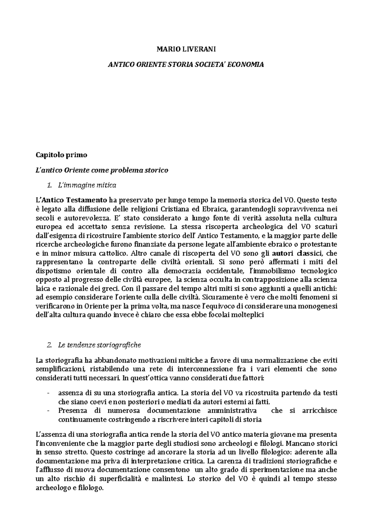 Mario Liverani - Antico Oriente - Parte Prima - MARIO LIVERANI ANTICO ...
