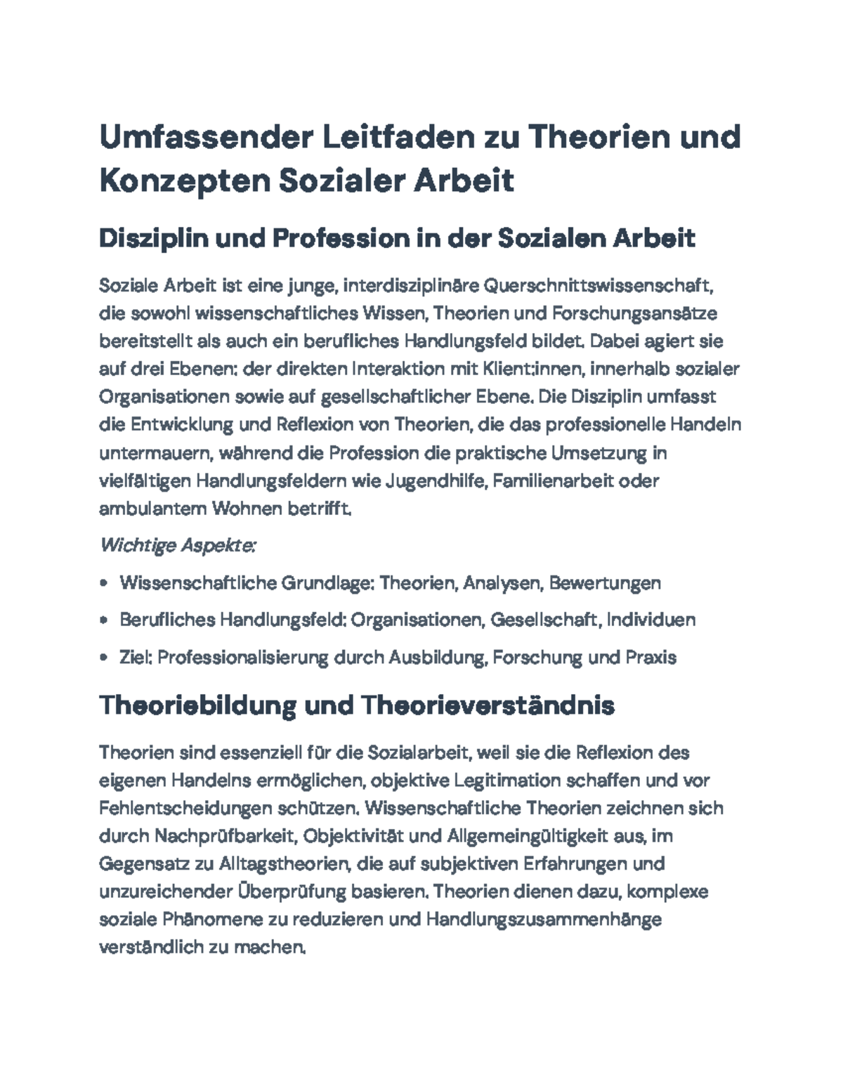 Theorien und Konzepte der Sozialen Arbeit: Ein umfassender Leitfaden ...