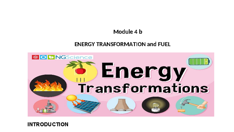 Module 4b: Energy Transformation & Fuel Introduction - Studocu