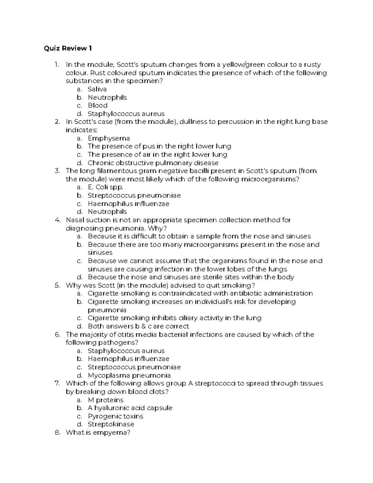 2HH3 Quiz Review: Key Concepts and Answers - Studocu