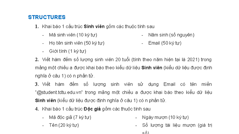 LTCB Lab Struct: Cấu Trúc Sinh Viên và Độc Giả - Studocu