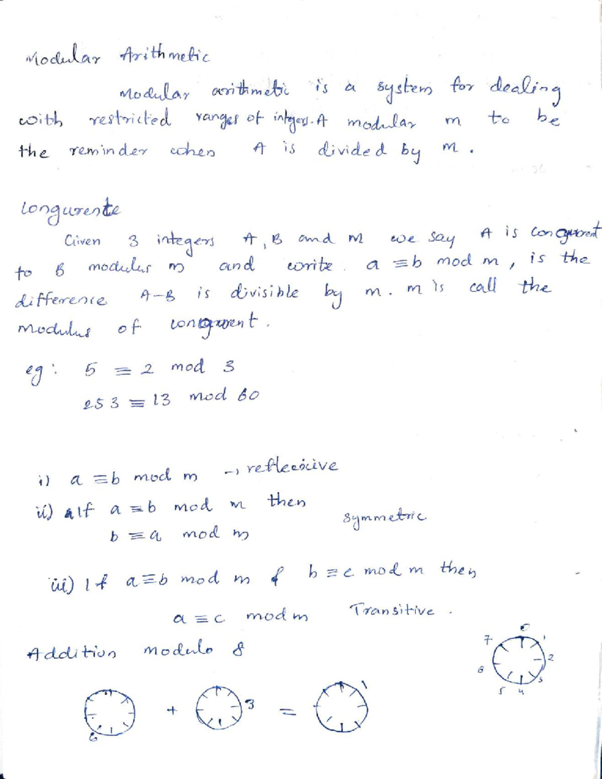 Modular Arithmetic Concepts and Properties (MATH 06) - Studocu