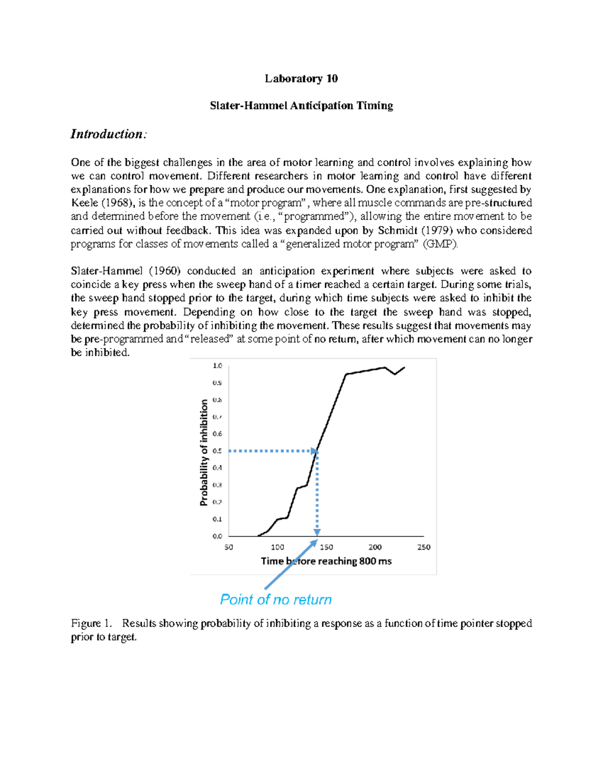 Laboratory 10: Anticipation Timing and Motor Control Study - Studocu