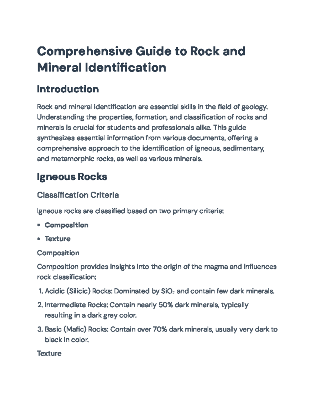 Comprehensive Guide to Rock and Mineral Identification (Geology 101 ...