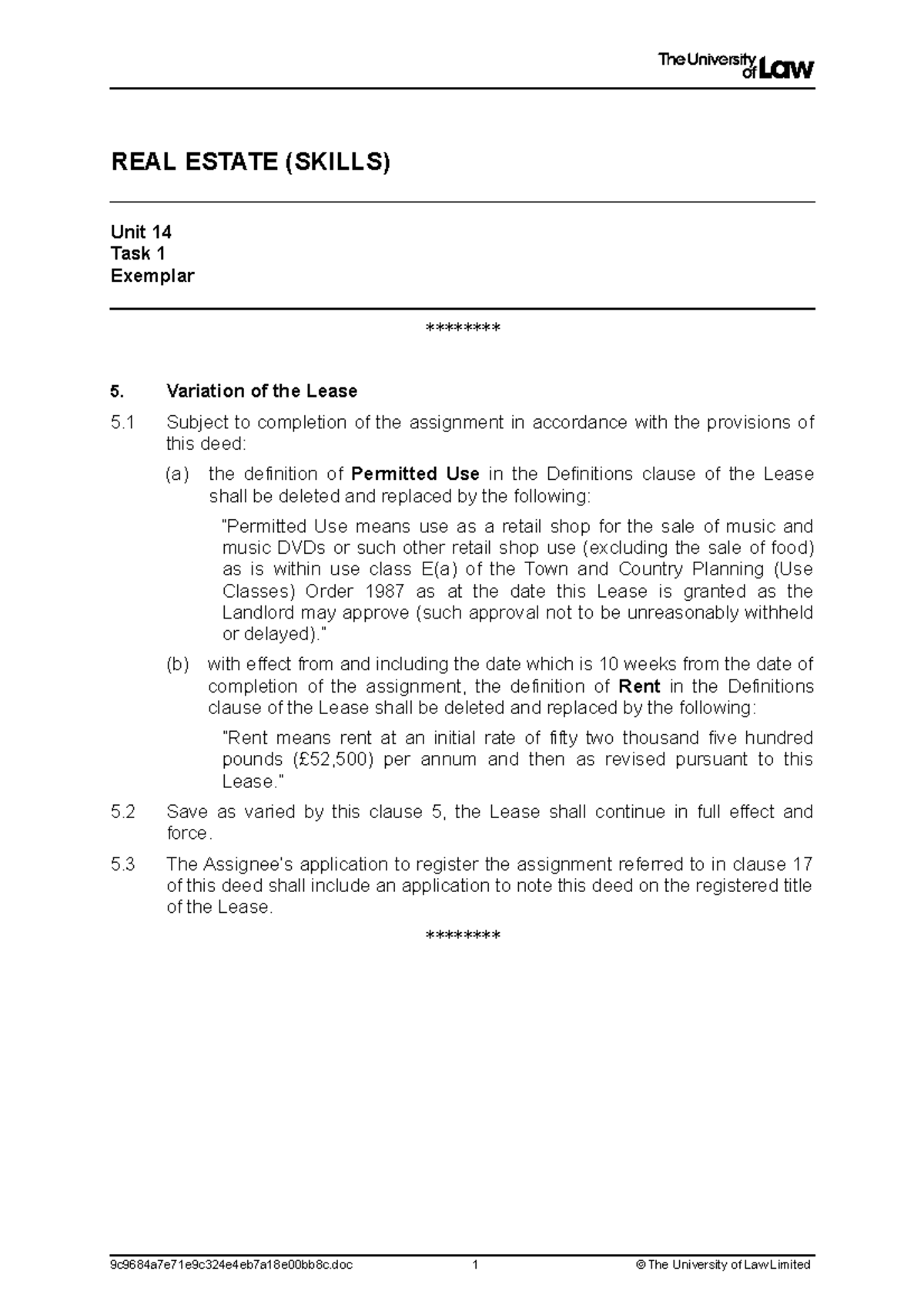 Real Estate Week 14 Workshop Task 1 Exemplar - REAL ESTATE (SKILLS ...
