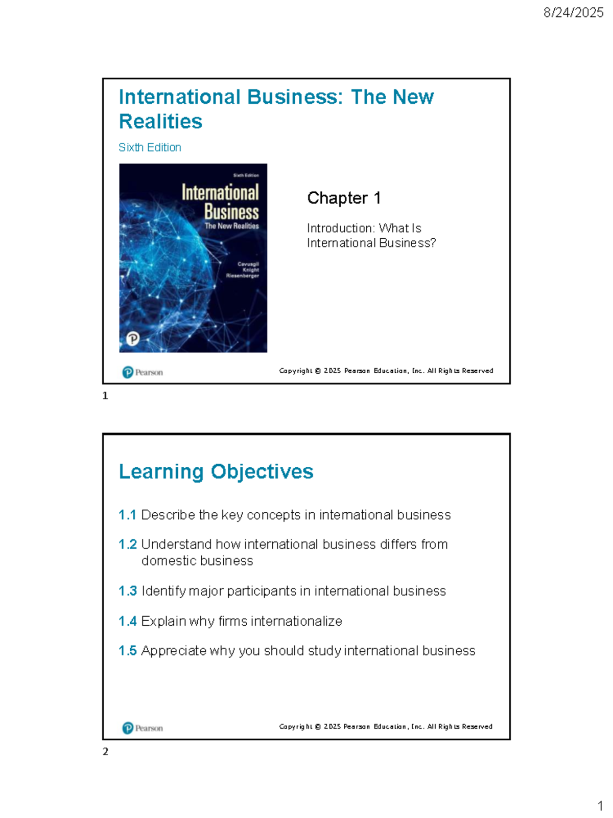 International Business: The New Realities - Key Concepts & Risks ...