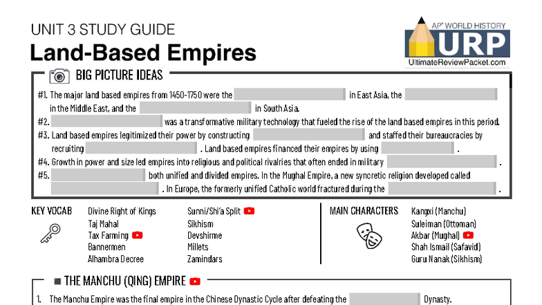 AP World History Unit 3 Study Guide: Land-Based Empires - Studocu