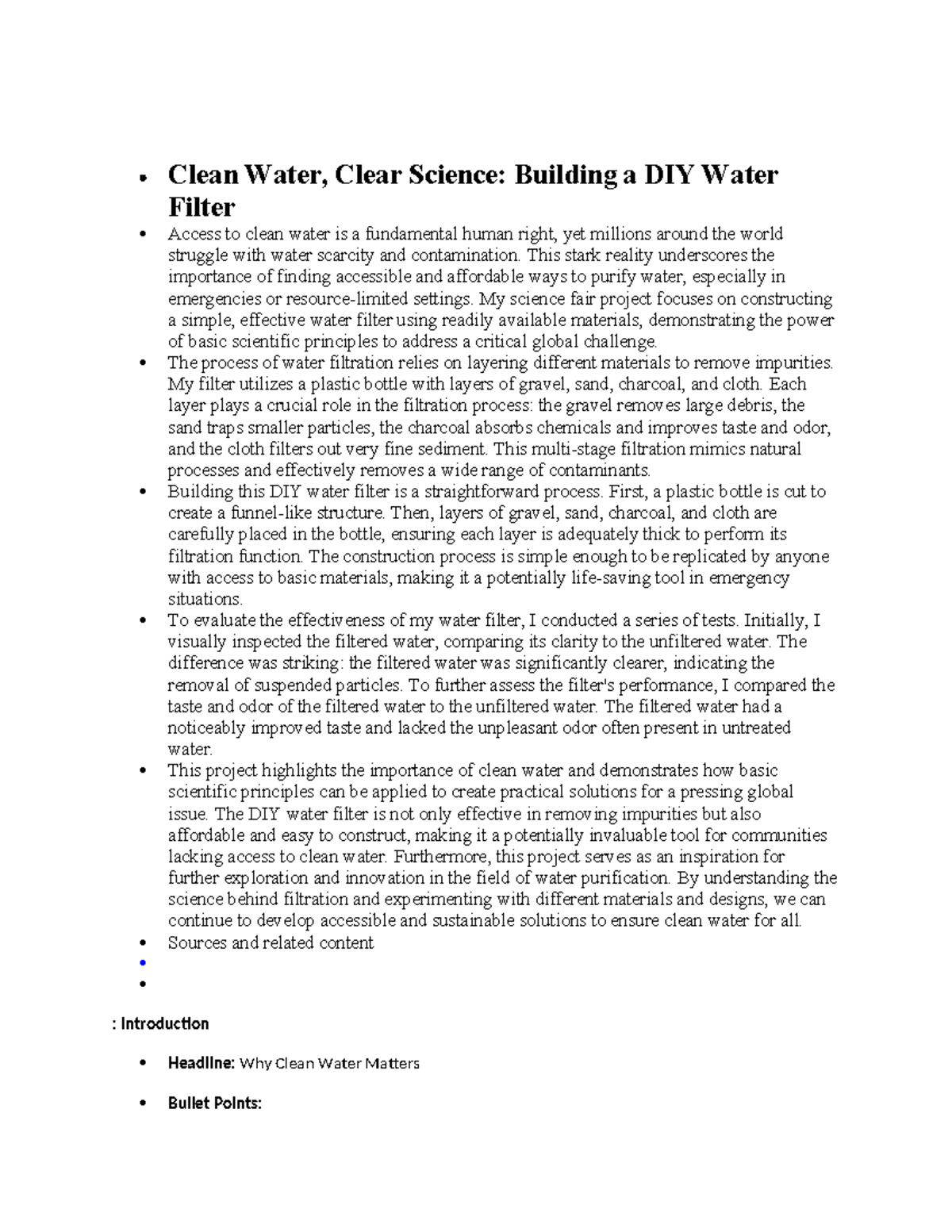 Building a DIY water filter: A science fair project on clean water ...