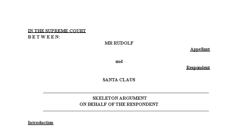Skeleton Argument for the Respondent: Breach of Contract Appeal - Studocu