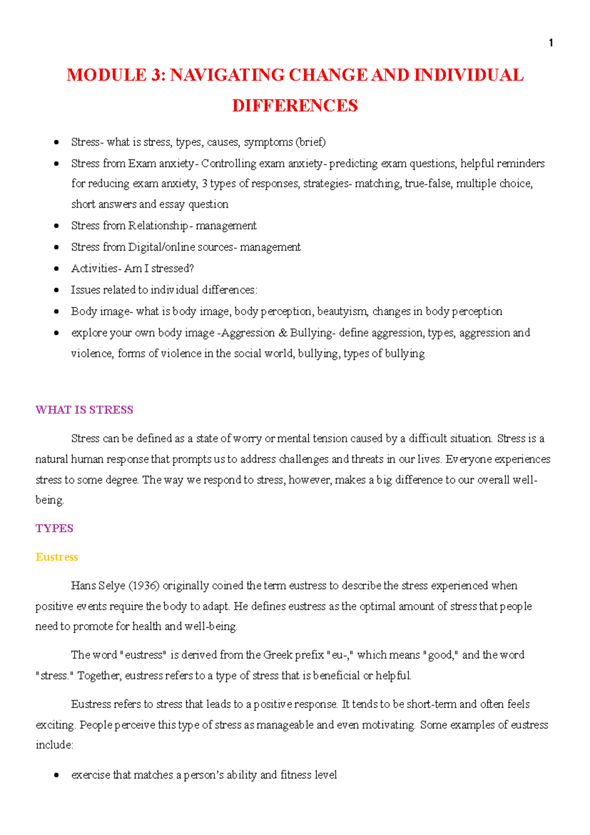 Module 3: Navigating Change & Individual Differences - Understanding ...