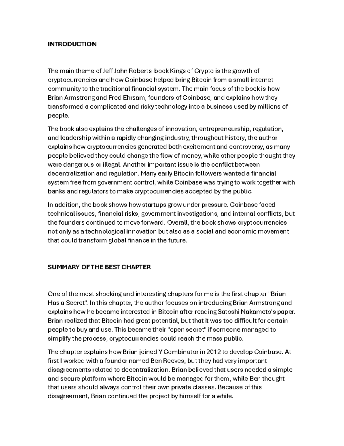 BOOK Summary F: Insights from "Kings of Crypto" on Coinbase's Impact ...