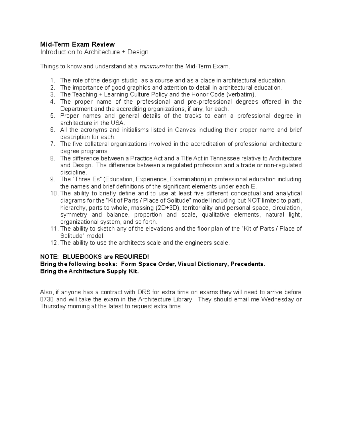 Mid-Term Exam Review 2025: Key Concepts in Architecture Design - Studocu