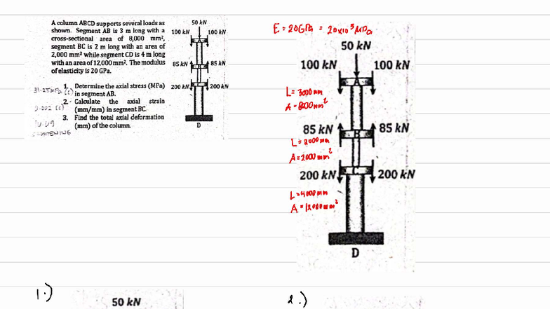 Axial Deformation Analysis for Column ABCD - CE 251105 - Studocu