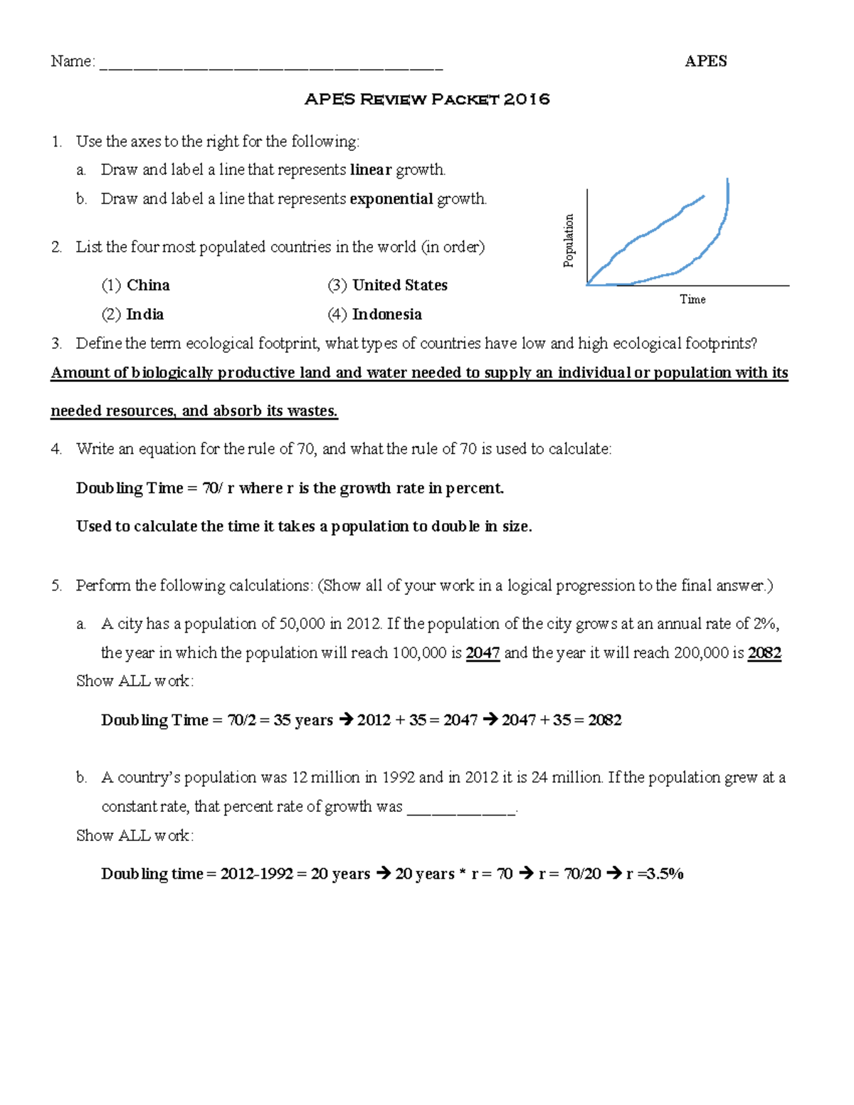 2017 APES Review Packet Key: Comprehensive Study Guide - Studocu