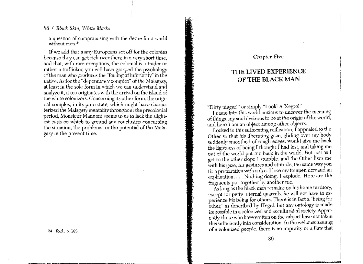 Black Skin, White Masks: Analyzing Identity and Race in Fanon's Theory ...