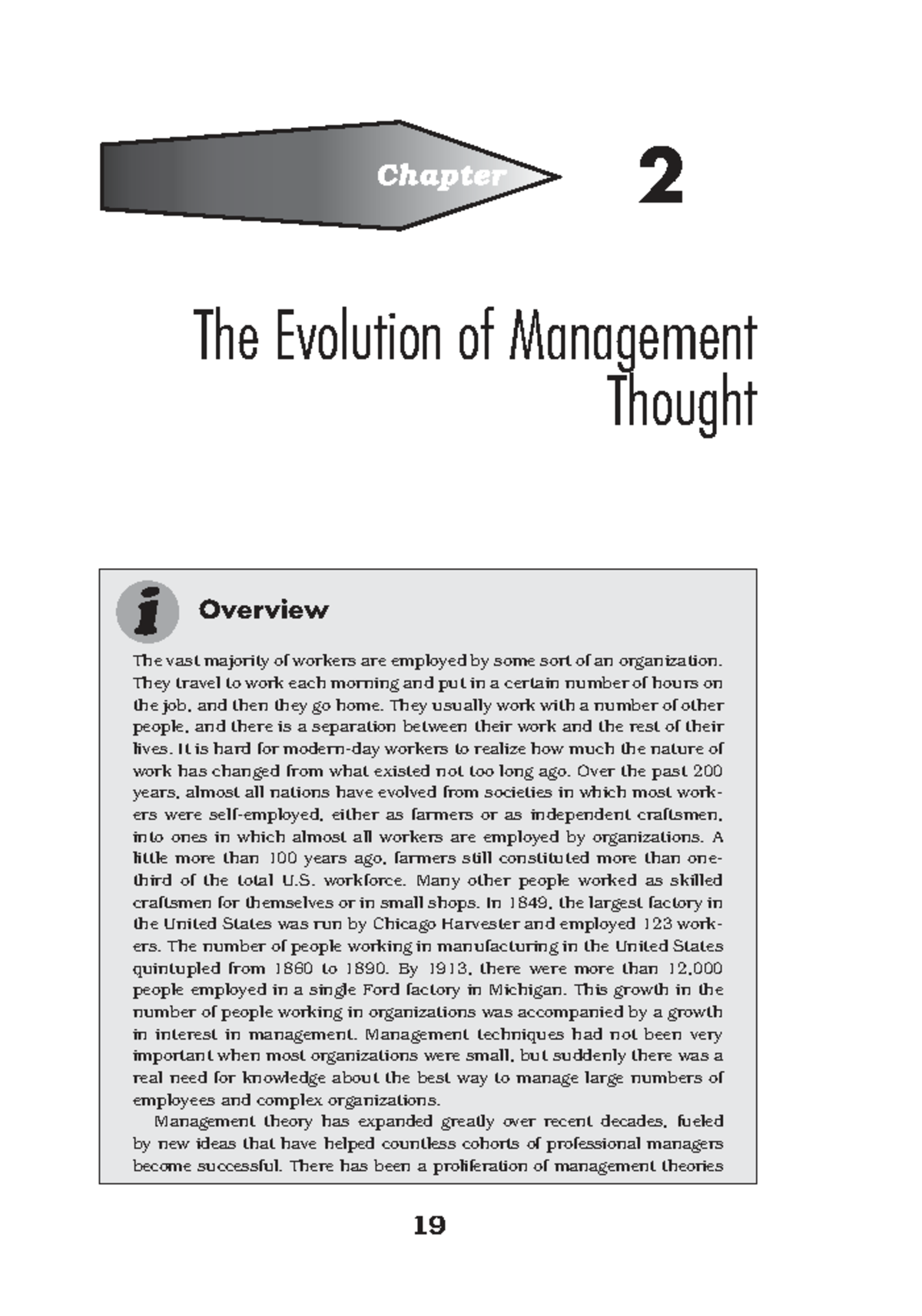 Chapter 2: The Evolution of Management Thought in Organizations - Studocu