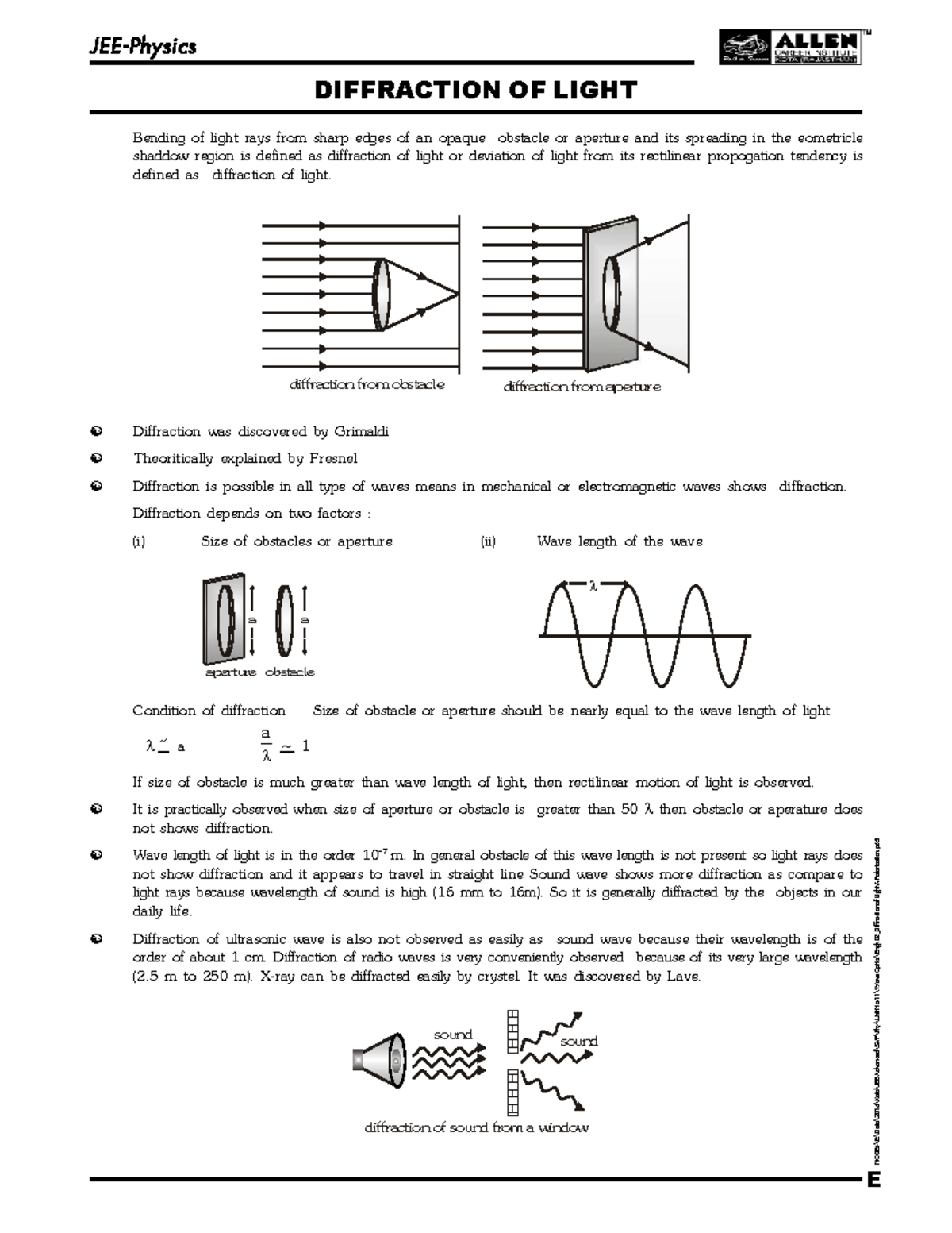 Diffraction and Polarisation of Light: Concepts and Applications - Studocu