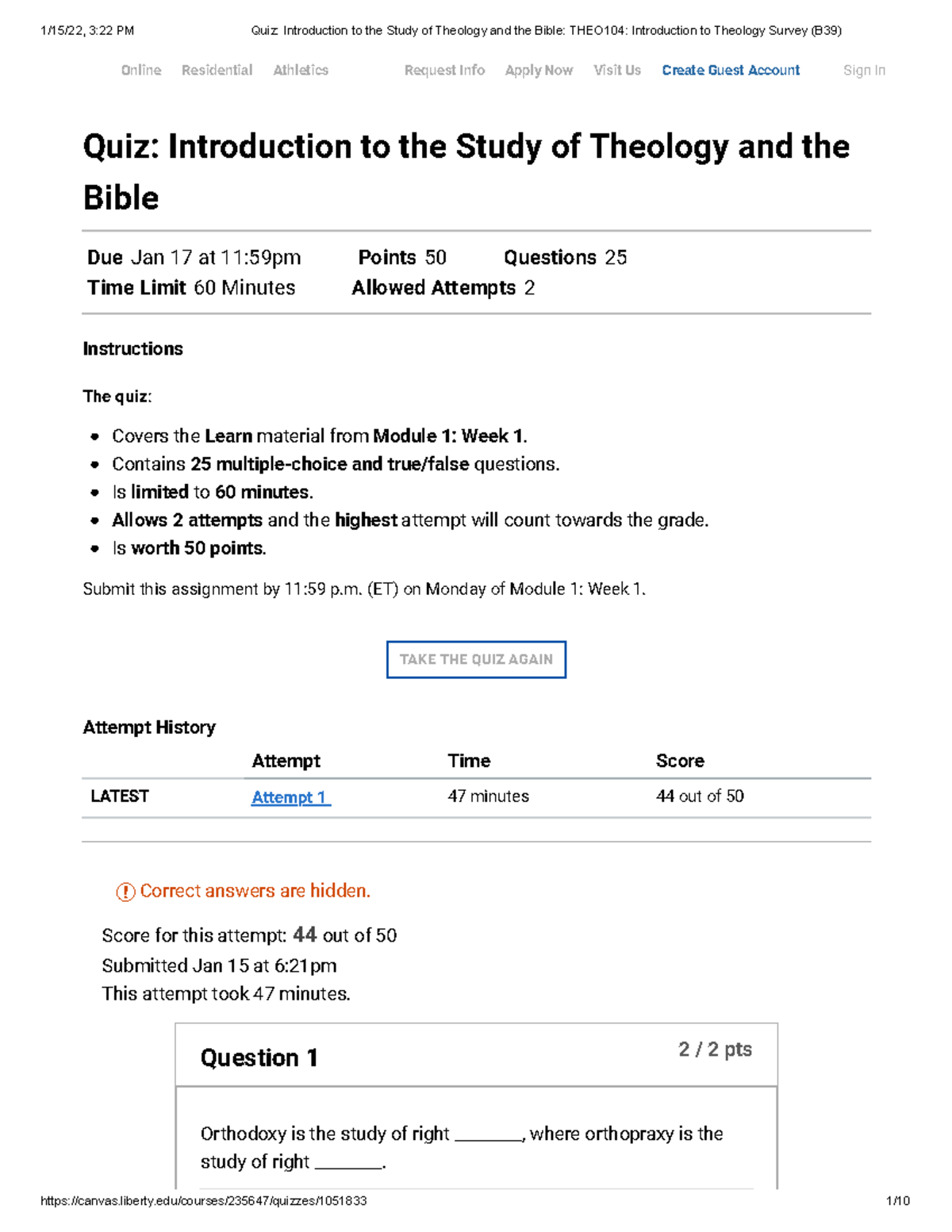 Quiz: Intro to Theology & Bible Study (Module 1) - 25 Questions - Studocu