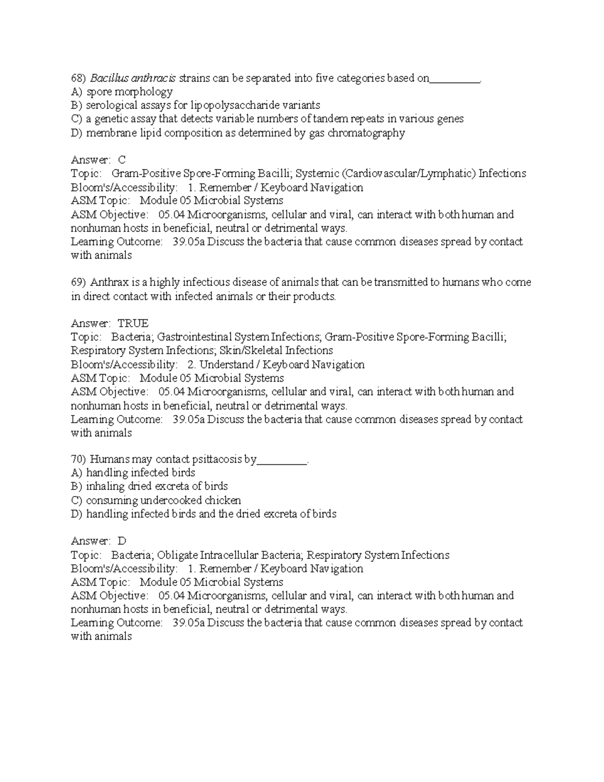 Test Bank for Prescott's Microbiology 12th Ed. (ASM Module 05) - Studocu