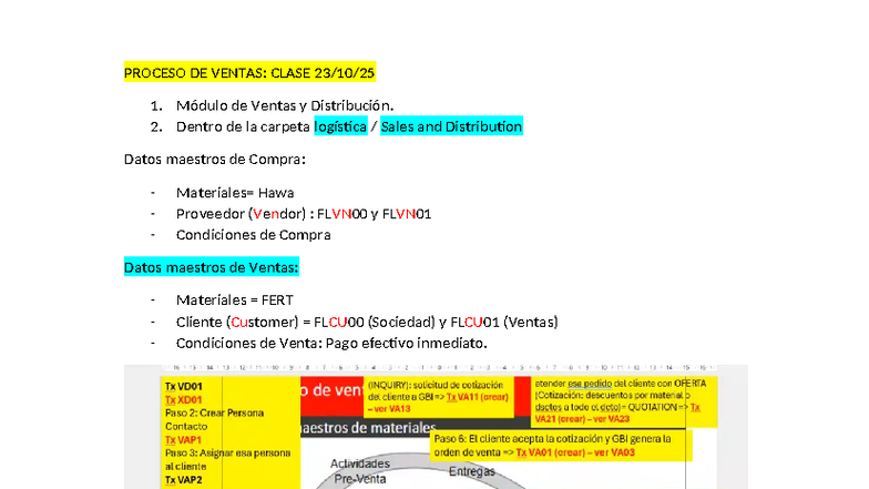 Proceso de Ventas: Clase 1 - Módulo de Ventas y Distribución - Studocu