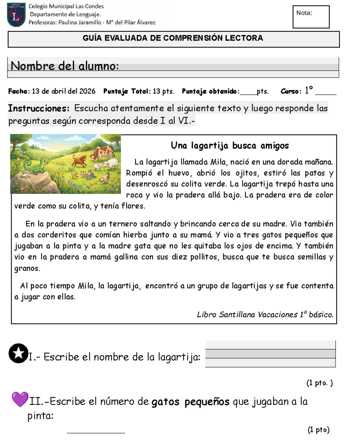 Guía Evaluada de Comprensión Lectora - Curso 2026 - Studocu