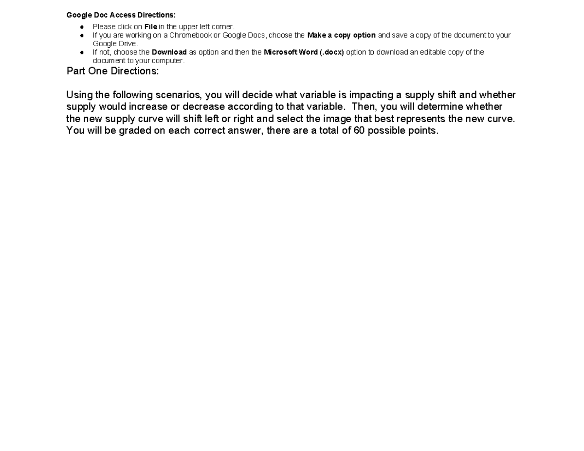 Module One Lesson Five Activity - Google Doc Access Directions: Please ...