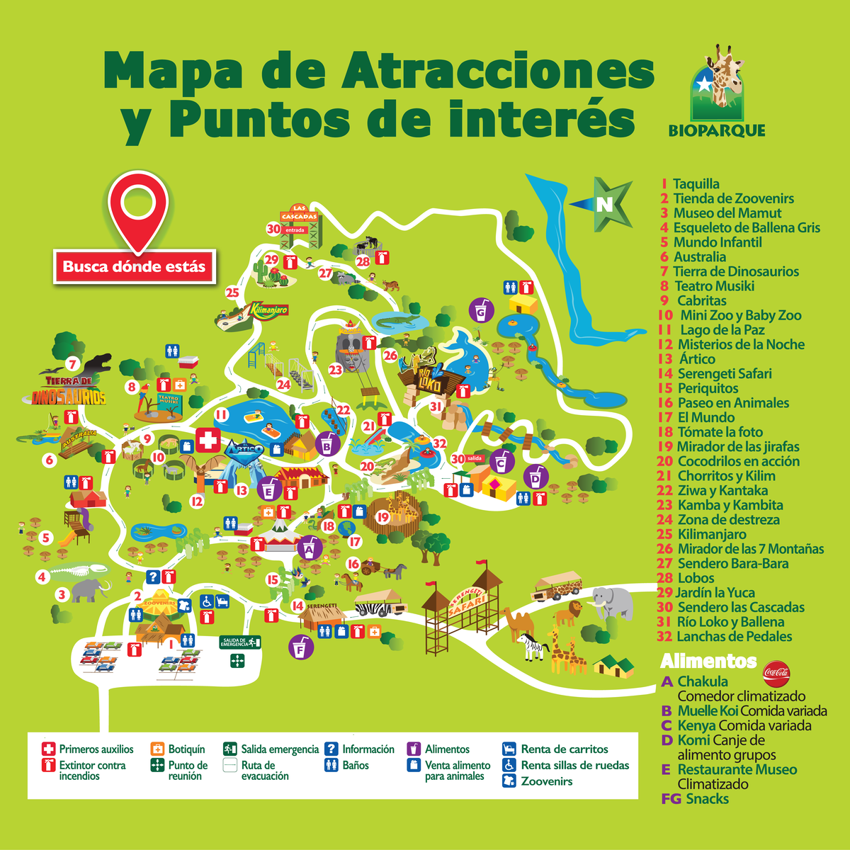 Mapa de Atracciones y Puntos de Interés en BIOPARQUE 2023 - Studocu