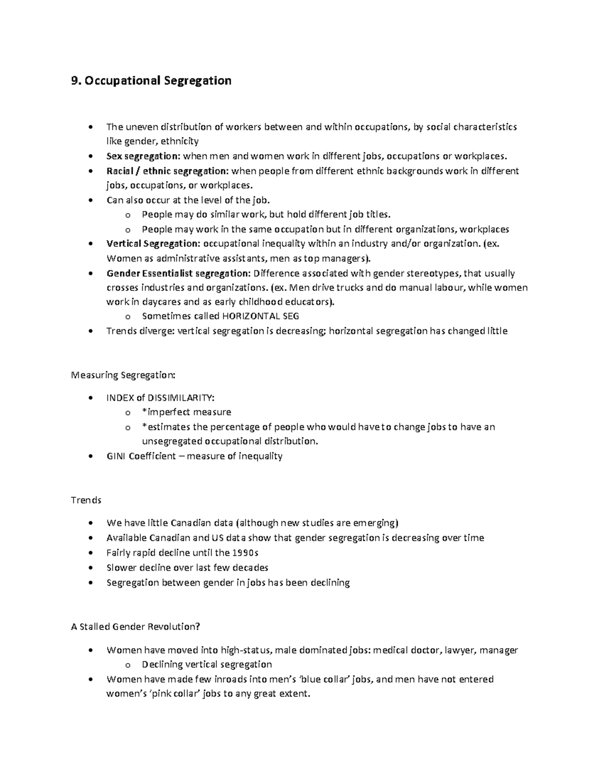 9. Occupational Segregation - 9. Occupational Segregation The uneven ...
