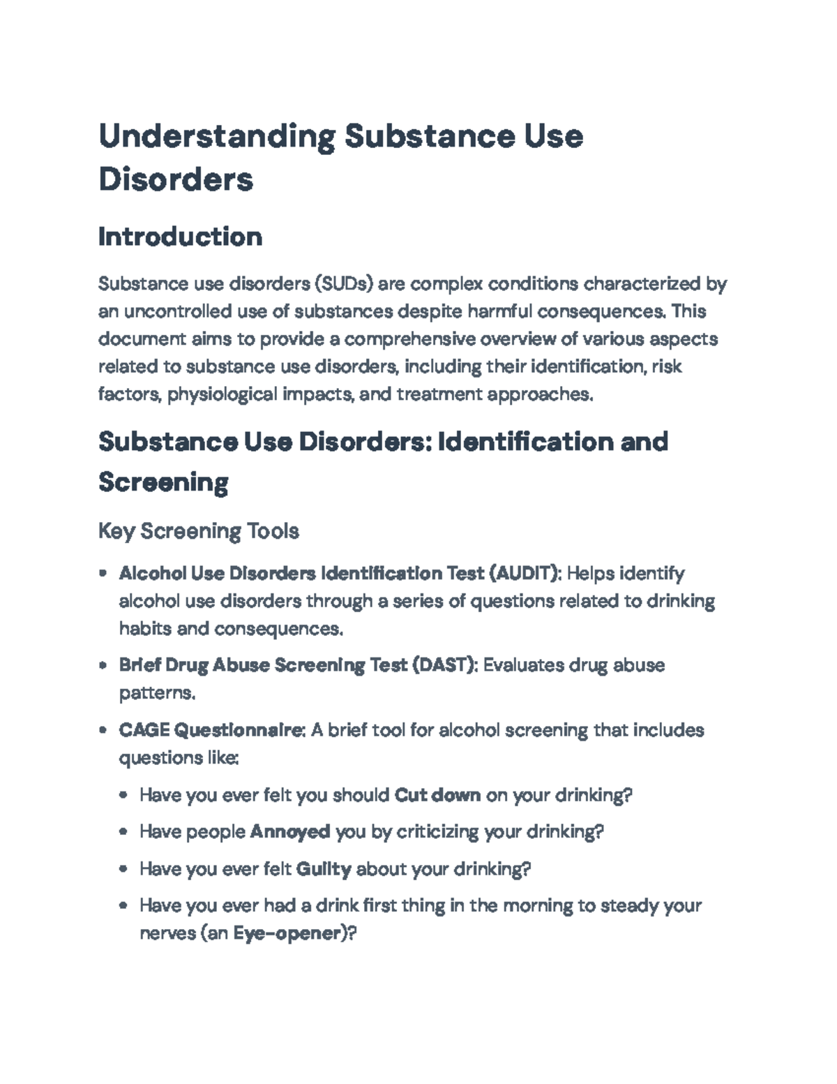 Substance Use Disorders: Comprehensive Overview and Treatment ...