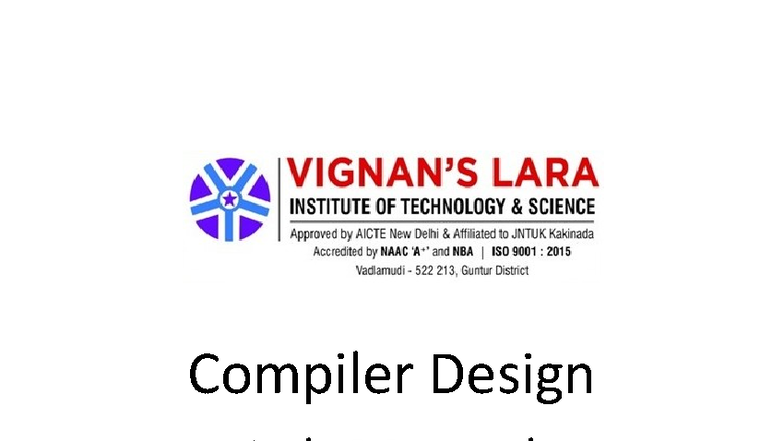 R20 Compiler Design Lab Manual: Token Identification & Parsing - Studocu