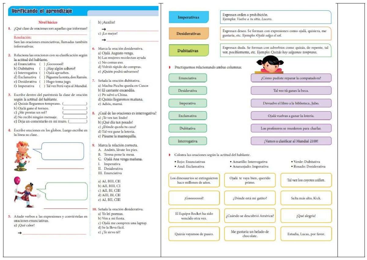 Preguntas para Resolver Tipo IBM: Oraciones y Actitudes en Español ...