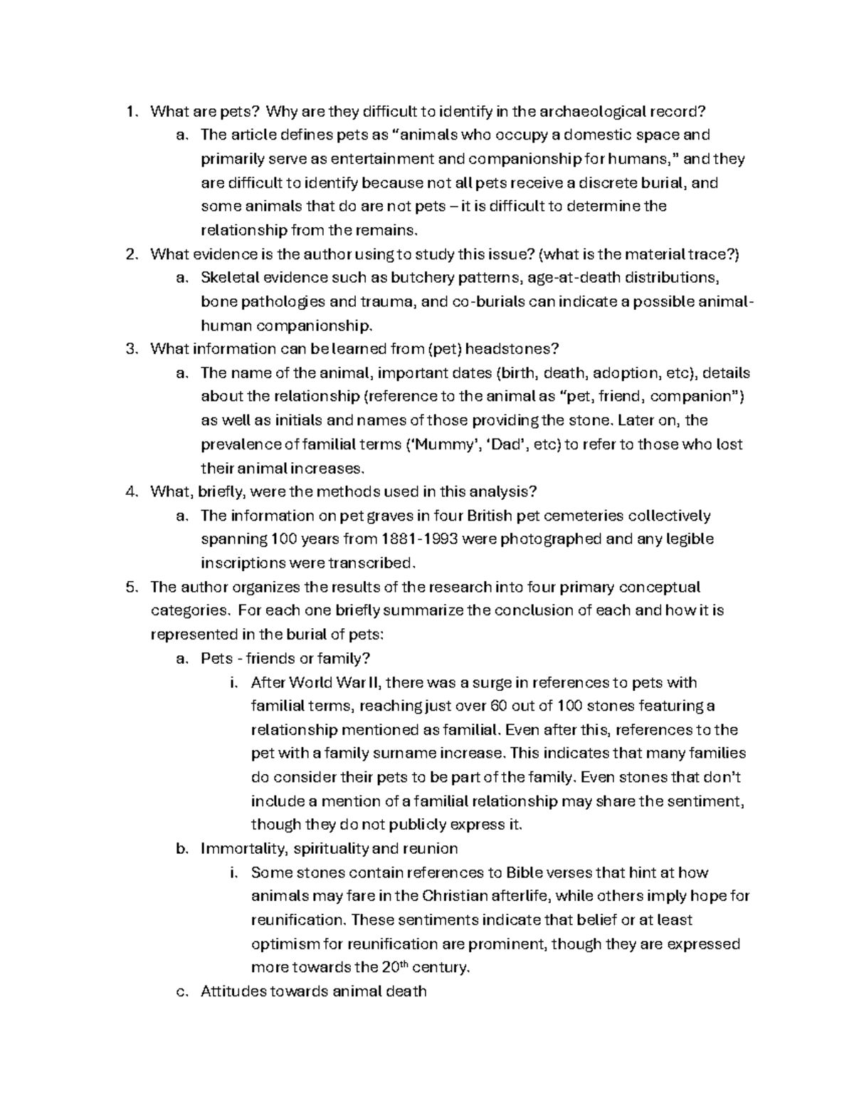 Archaeology 101: Do All Dogs Go to Heaven? Insights on Pets - Studocu