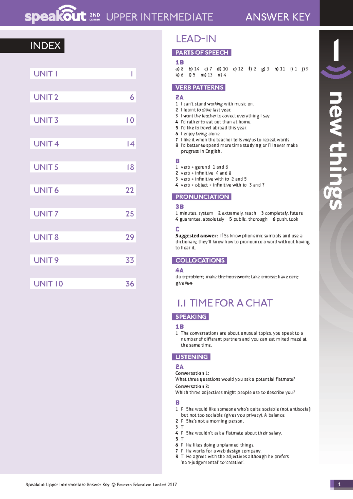 2ND EDITION UPPER INTERMEDIATE SPEAKOUT ANSWER KEY 1B - Studocu