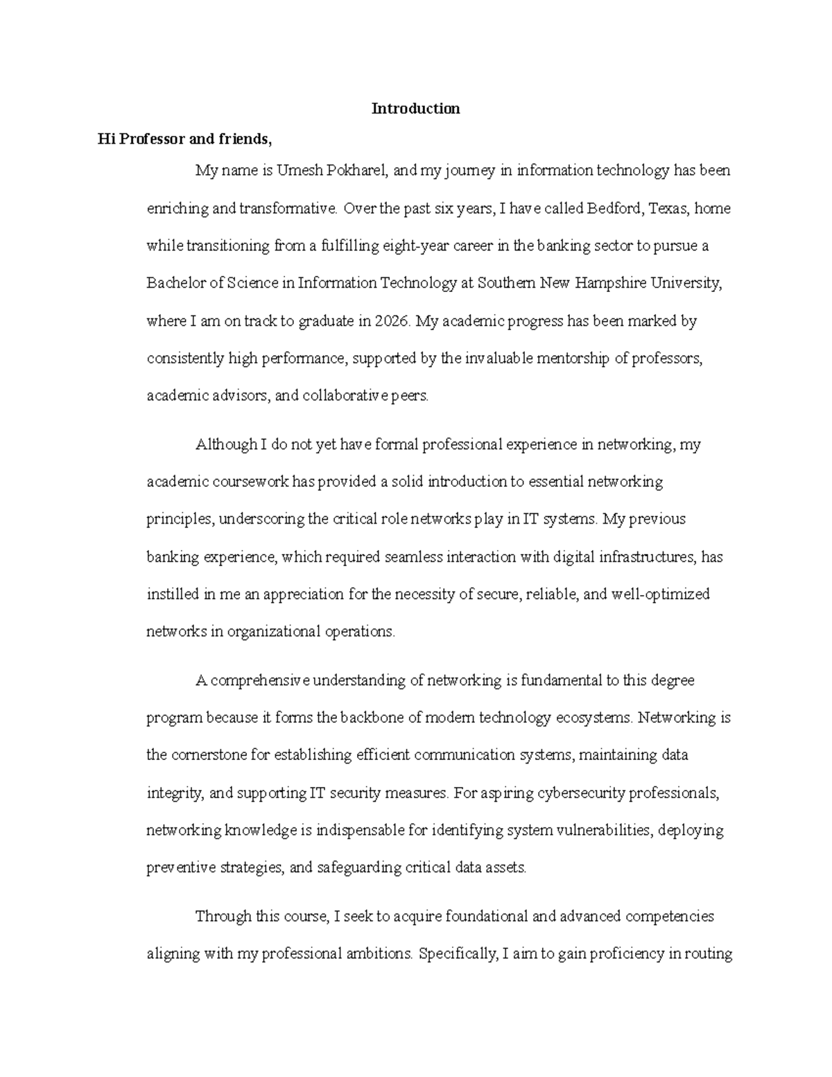 CYB-210-1.1 Discussion: My Journey in Information Technology - Studocu