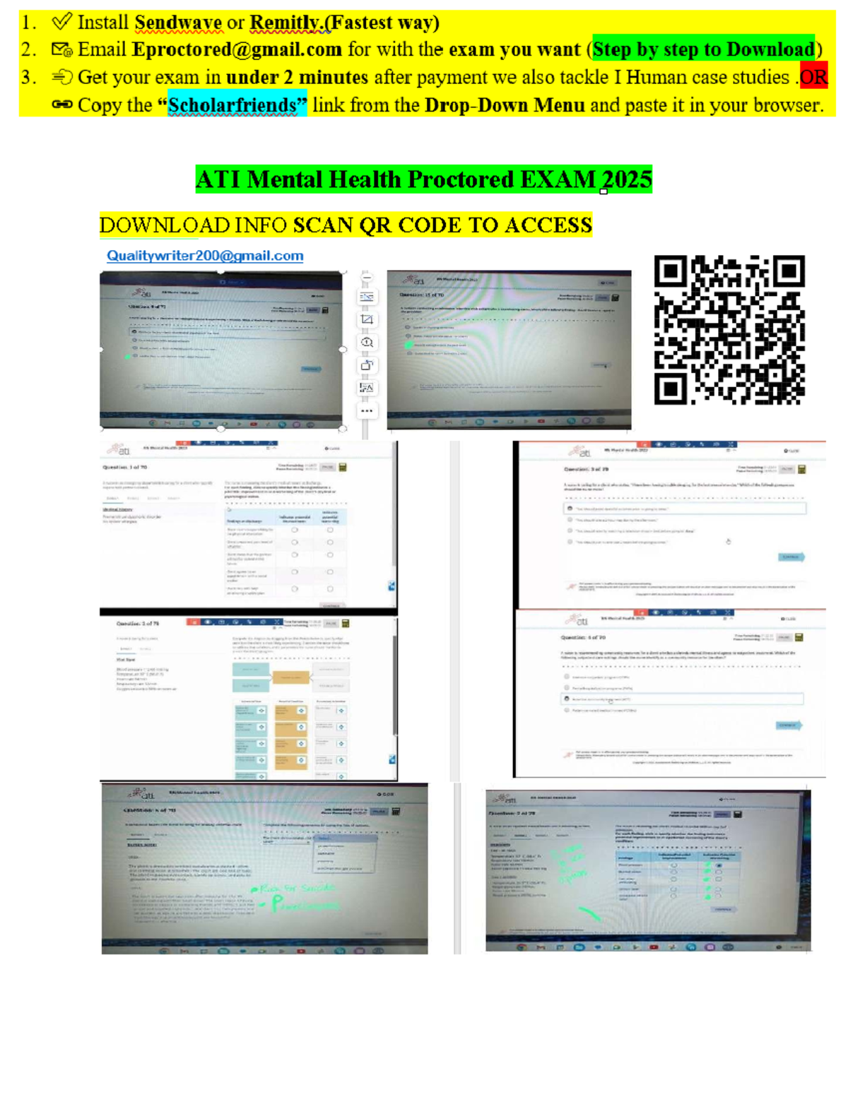 ATI RN Mental Health Proctored Final Exam Retake 2025 - 70 Qs & Answers ...