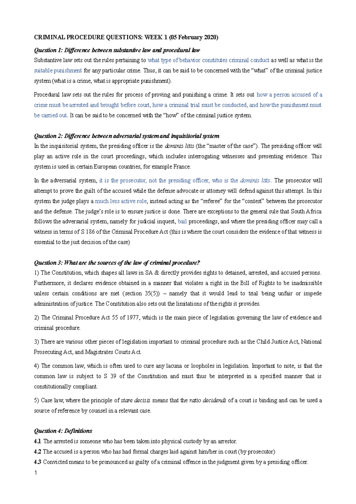 Criminal Procedure PART 3 Chapter 17 - 266 b) a) 17. d) c) b) a) 17 ...