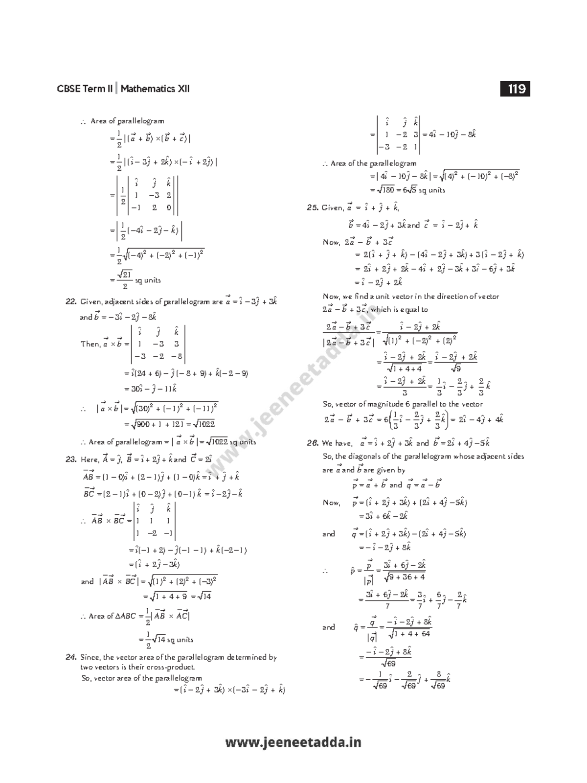 CBSE Term II Mathematics XII: Area of Parallelogram Concepts and ...
