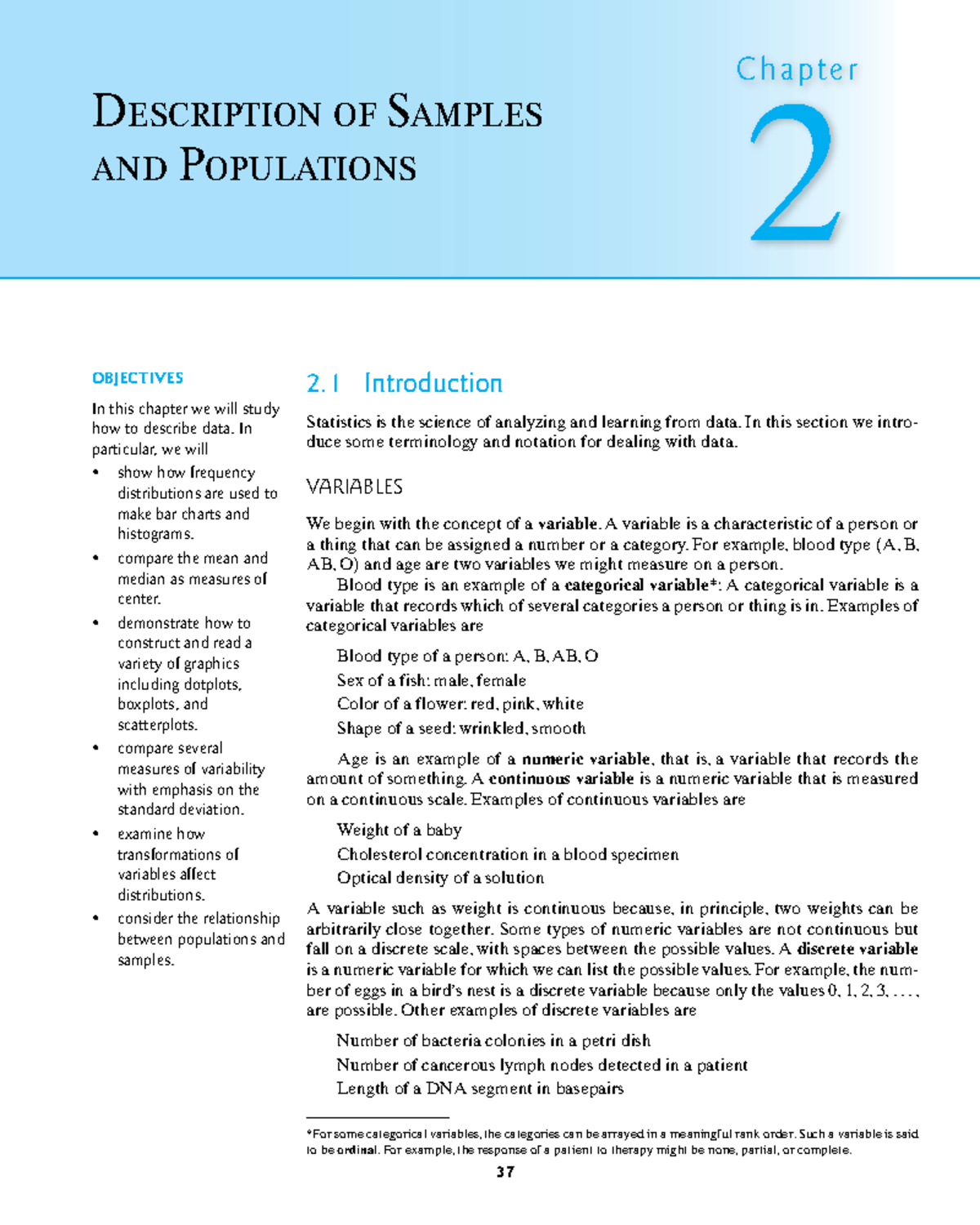 Statistics for the Life Sciences: Chapter 2 - Samples & Populations ...