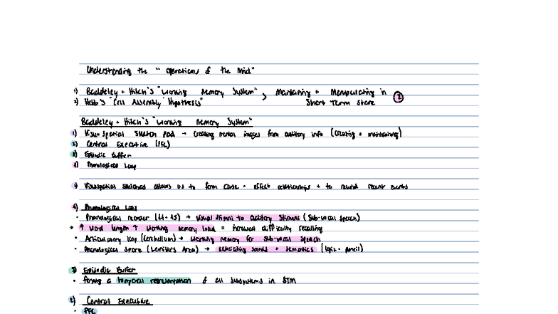 Understanding Baddeley-Hitch Model of Working Memory Systems (PSY 101 ...