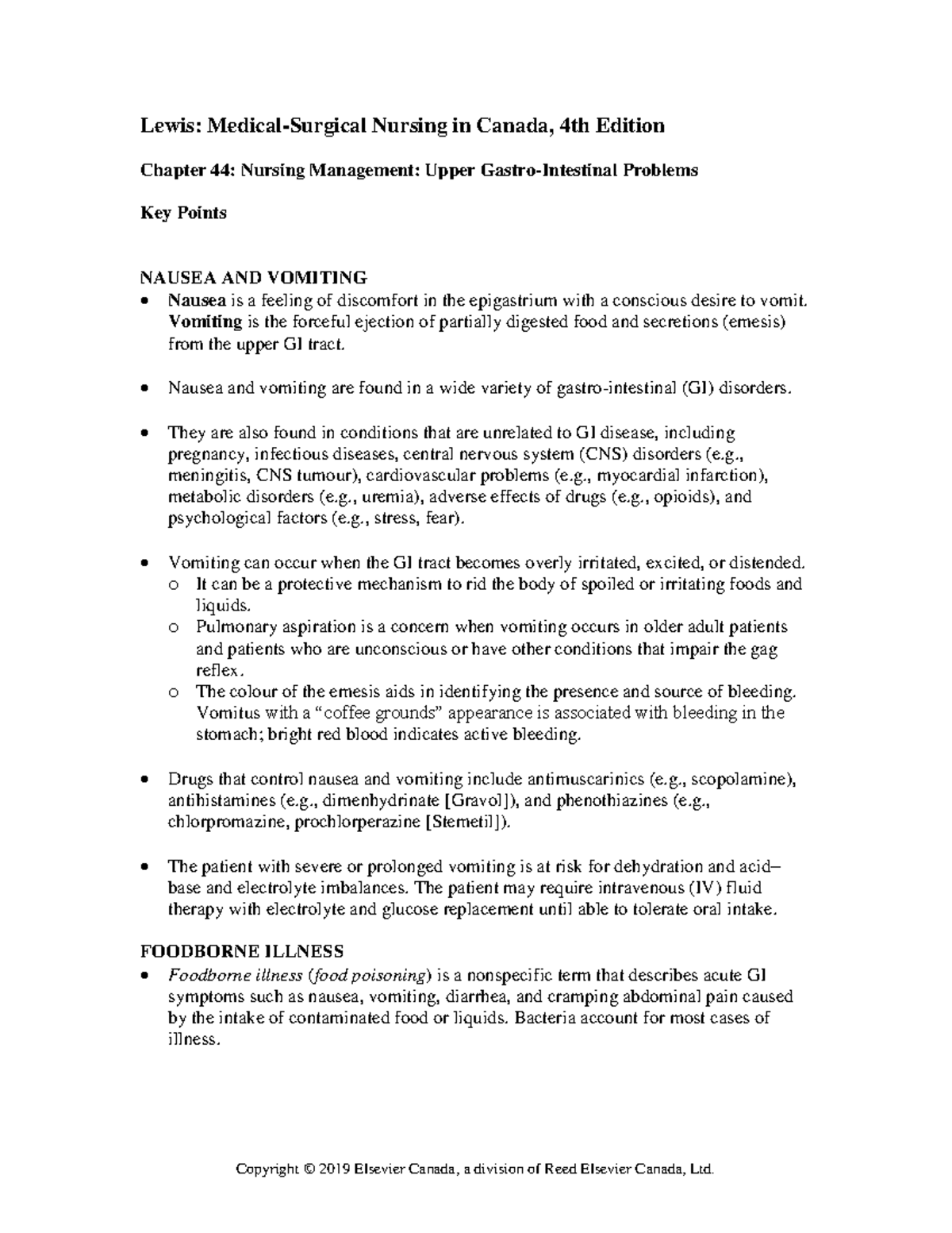 Chapter 044 - Nursing Care Plan: Management of Upper GI Issues - Studocu