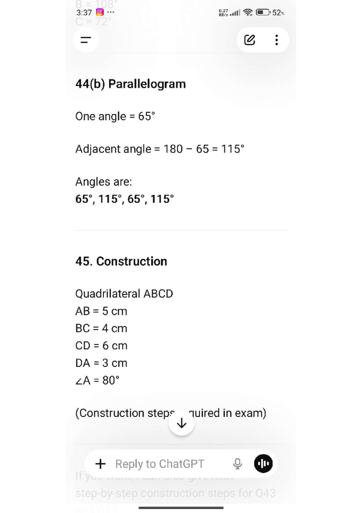 Mathematics Construction & Problem Solving Notes (Course Code: B 3:37 ...