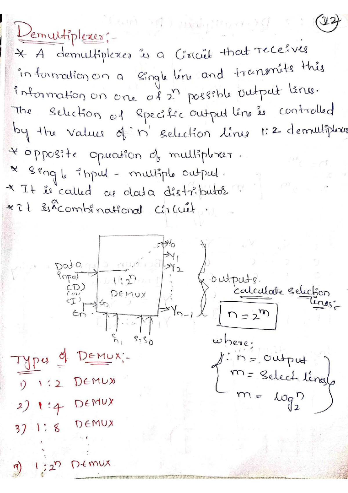 Unit-3: Demultiplexer, Encoder, and Decoder Concepts - Studocu
