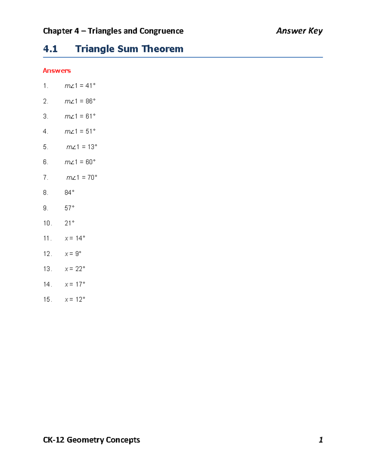 Answer Key for CK-12 Geometry Concepts Chapter 04 - Studocu