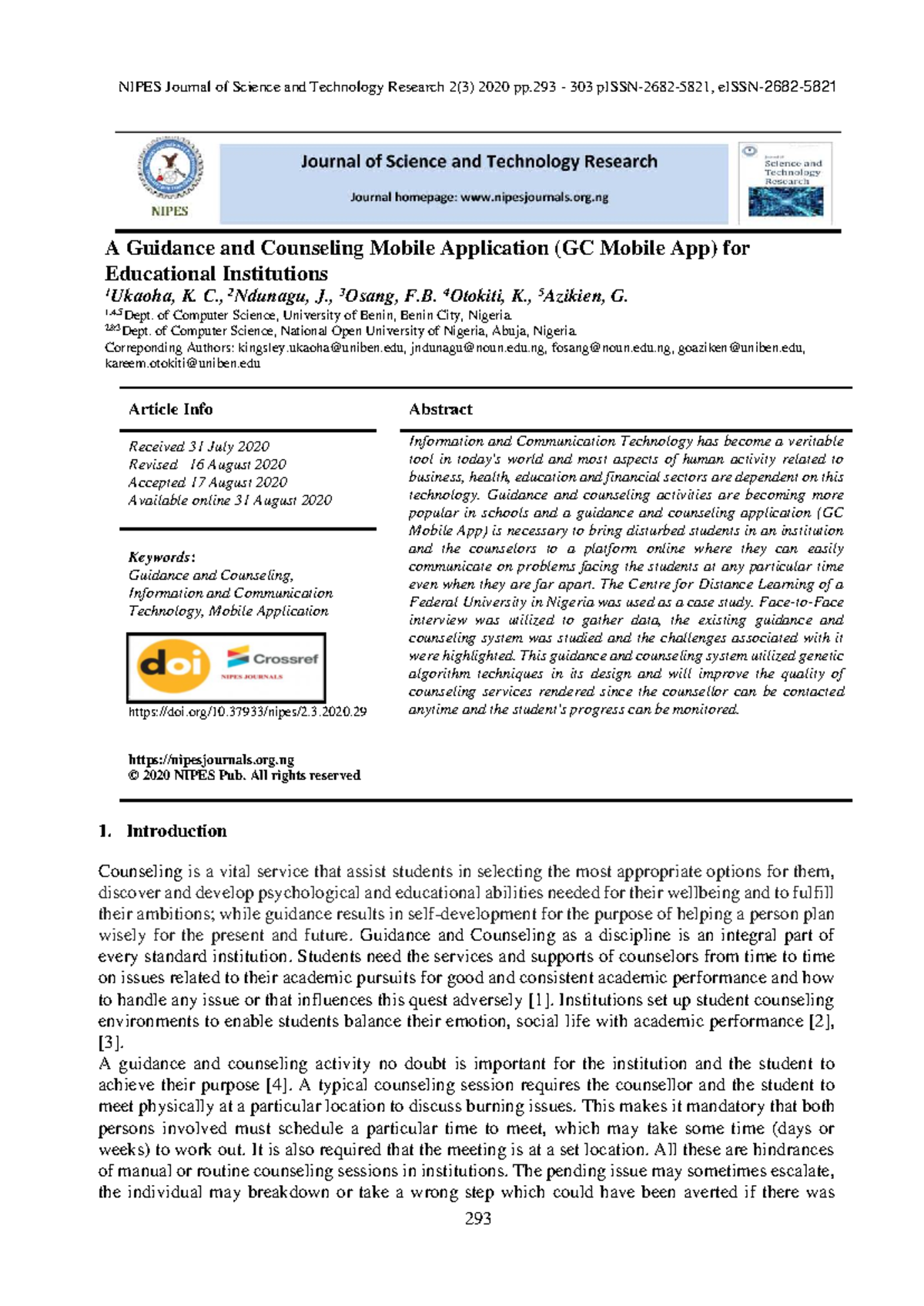GC Mobile App for Educational Institutions: A Guidance and Counseling ...