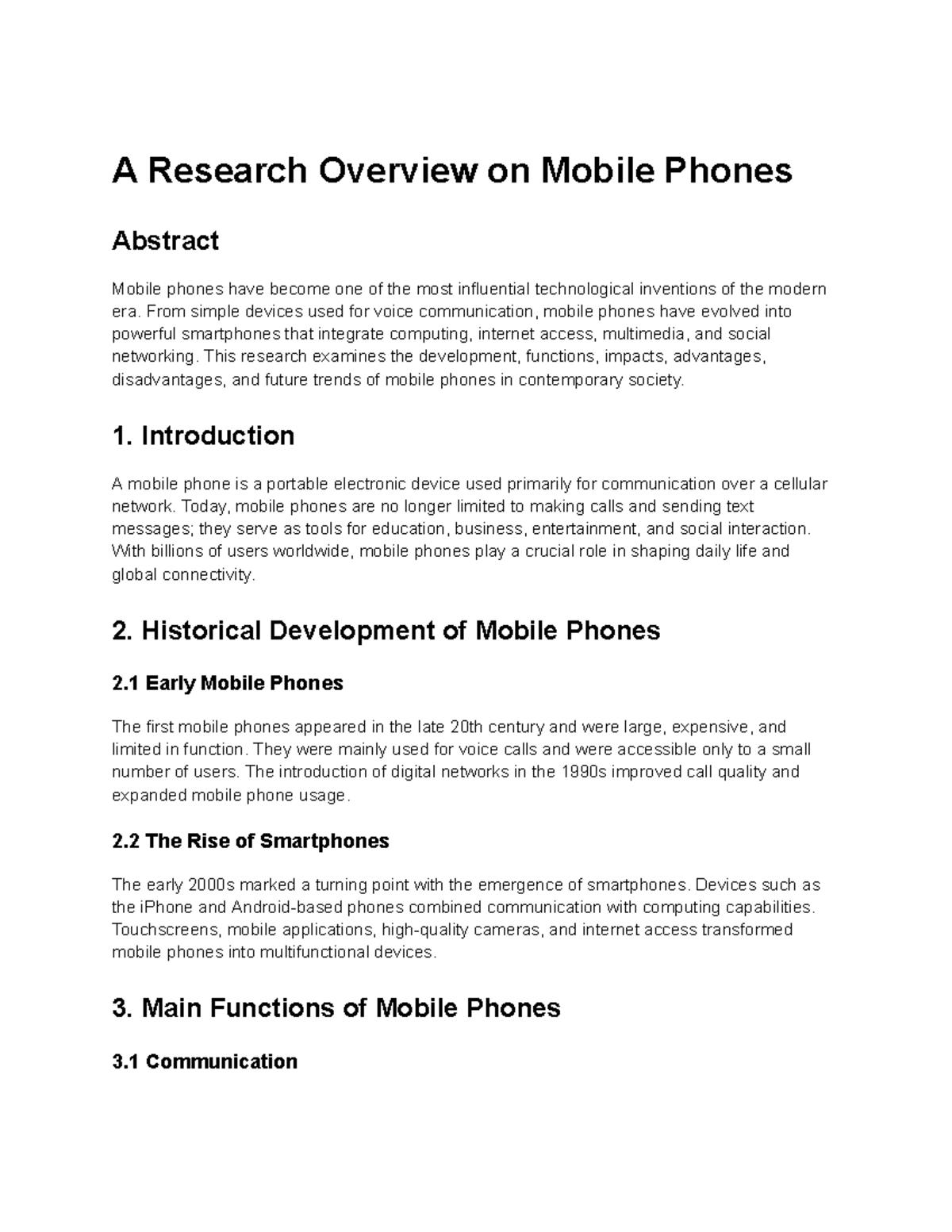 Mobile Phones: A Comprehensive Study on Their Impact and Evolution ...