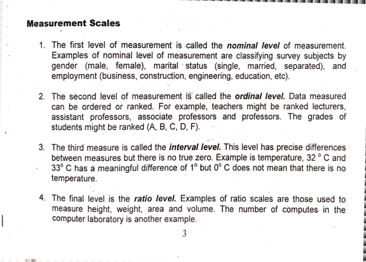 Probability and Statistics 2nd Assignment: Levels of Measurement - Studocu